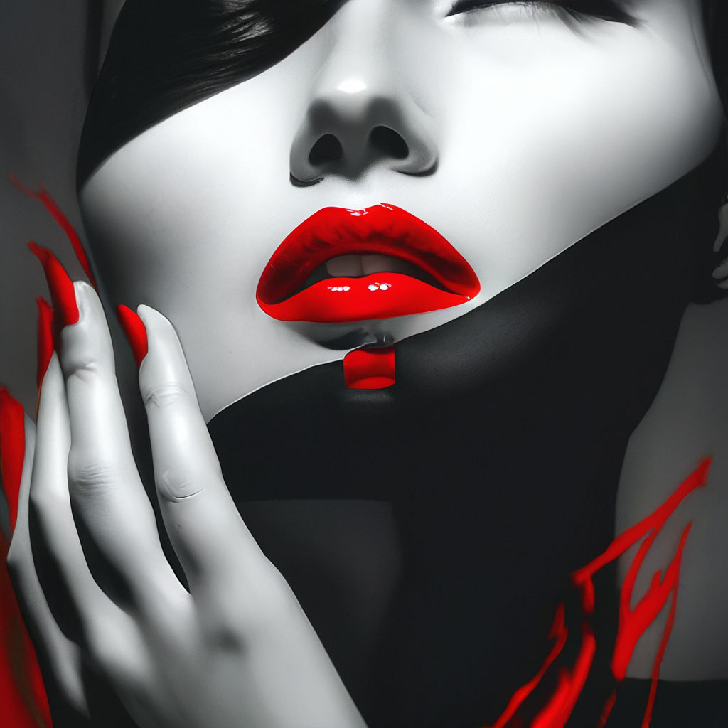 "Passion of red and black oops she's got b00bs, black and white photo ...