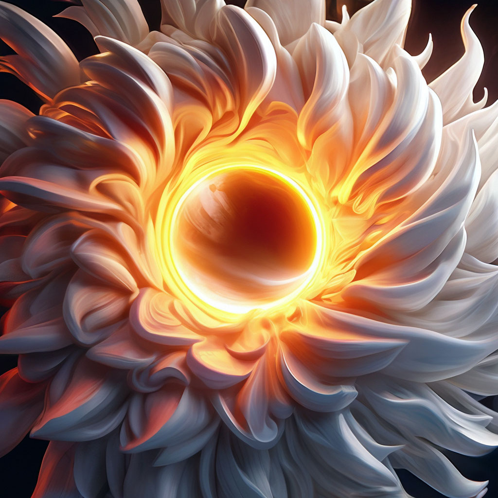 "Solar eclipse realistic drawing with a brush made of white wool on hot ...