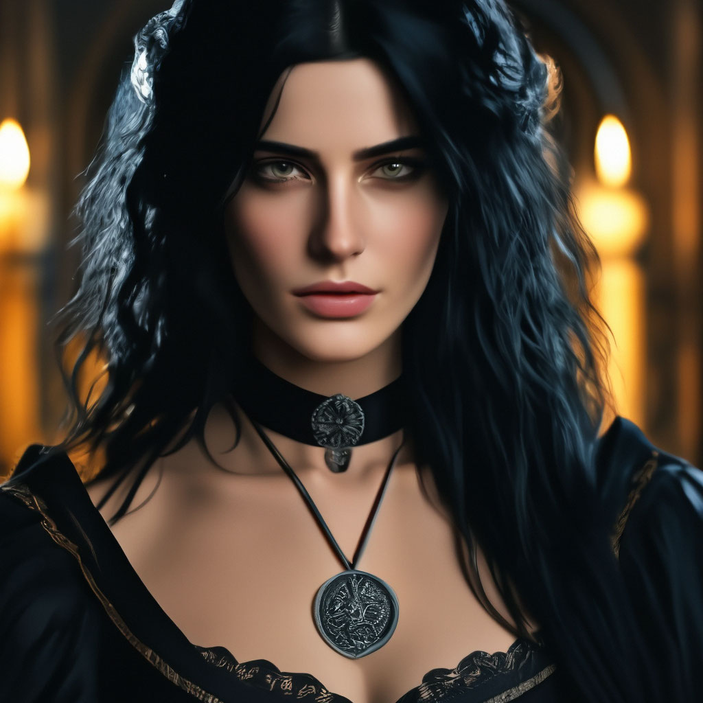 "𝖄𝖊𝖓𝖓𝖎𝖋𝖊𝖗 jennifer, Witcher 3, ashen look, black collar and silver ...