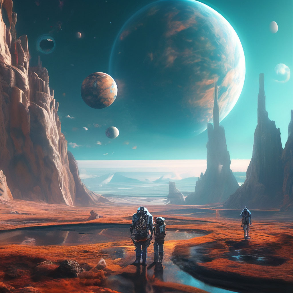 "Life on other worlds" — image created in Shedevrum