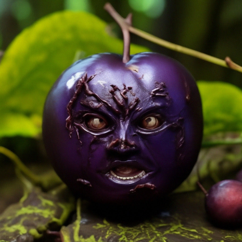"Necro plum I am... rotten, but happy... ------ Humanization of a plum ...