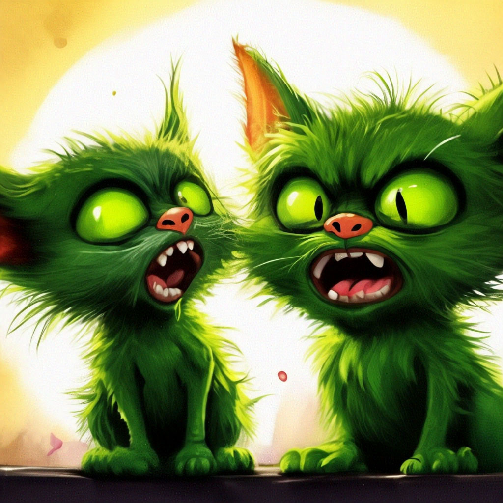"😻 Goblins celebrate Valentine's Day, the roof of the house,he+she nose ...