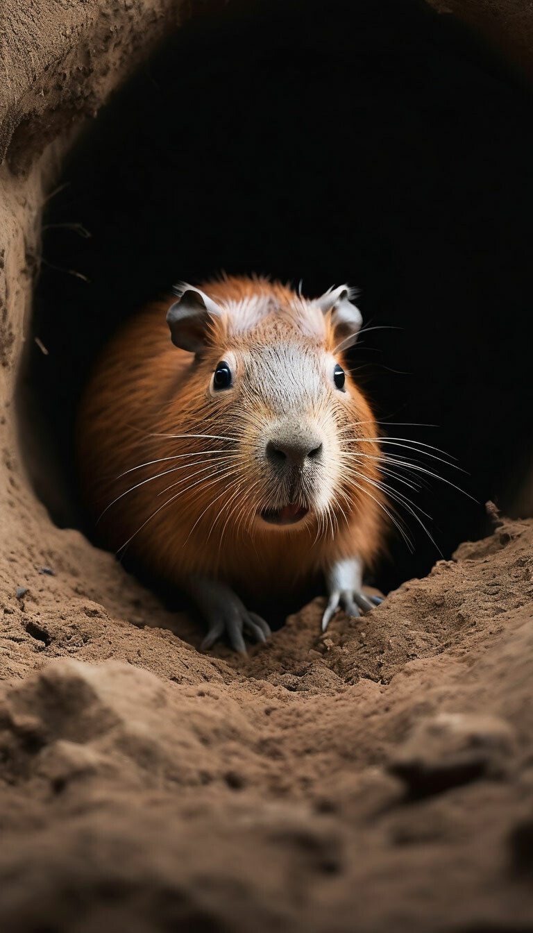 "The capybara is digging in the mine…" — image created in Shedevrum
