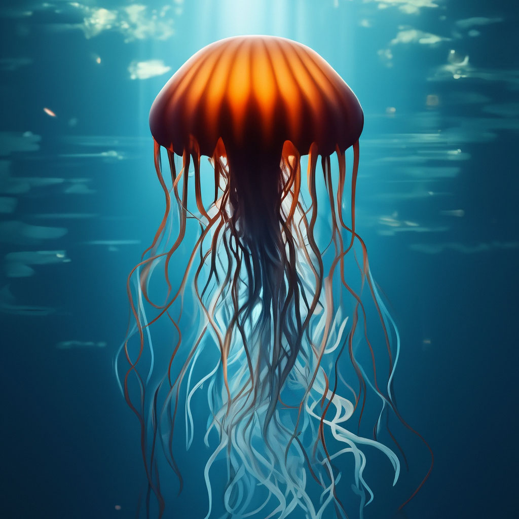 "🌞🌞🌞 Jellyfish, spiral vector graphics, silhouette, soft light, deep ...