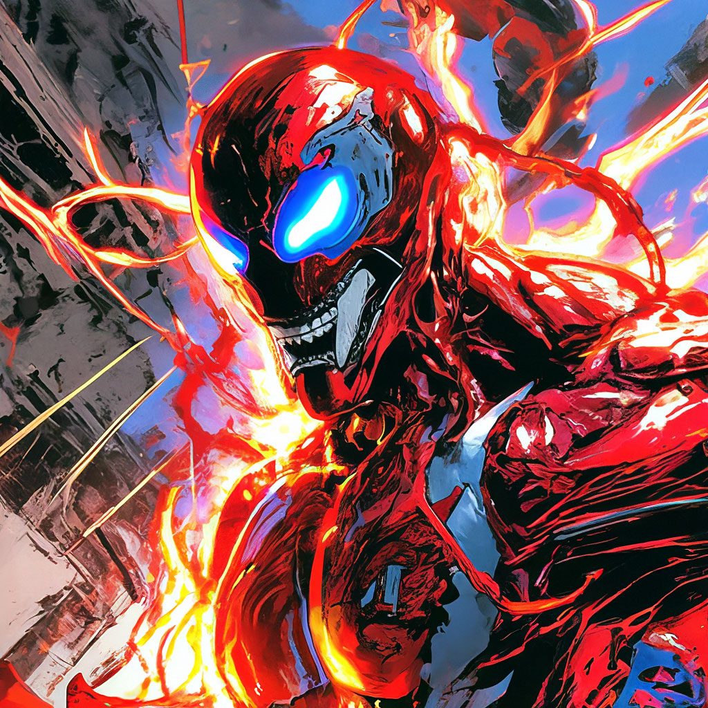 "Ironcarnage,marvel,neon,smoke red,high detaly,sketch art." — image ...