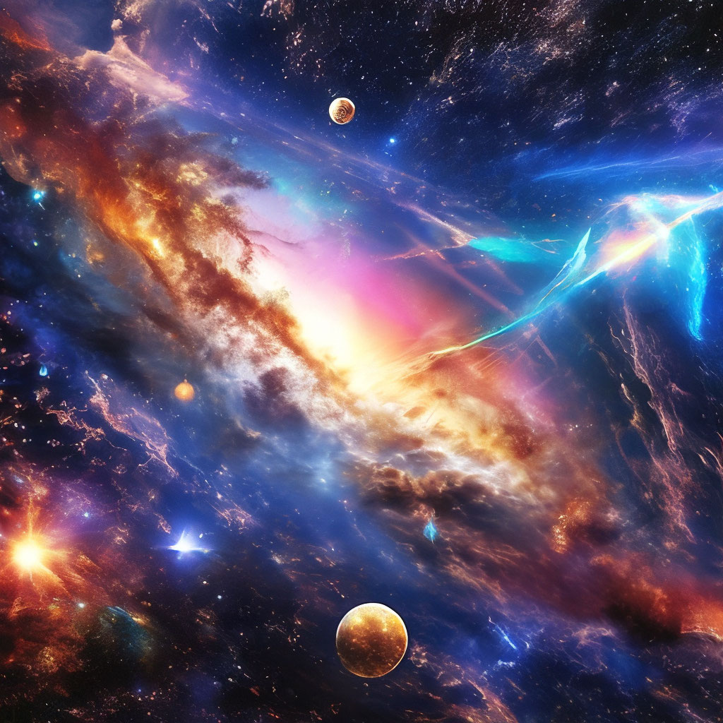 "Andromeda nebula, Milky Way, incredible cosmic landscape, planet ...
