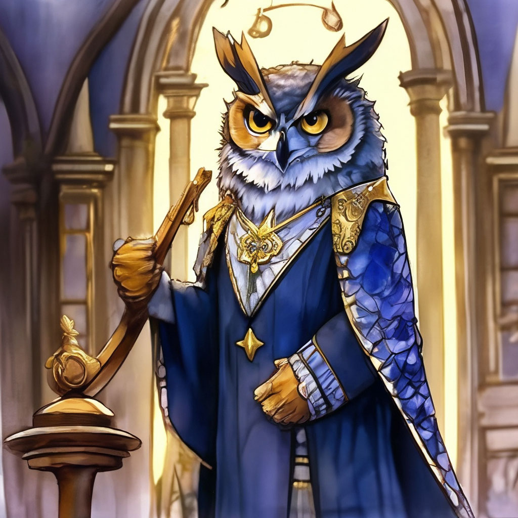 "Zootopia. An anthropomorphic owl - a judge in a judicial robe ...