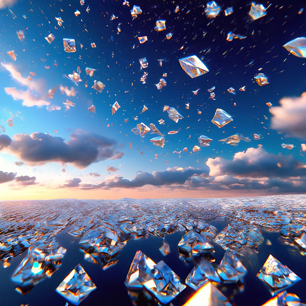 "The sky is covered in diamonds" — image created in Shedevrum