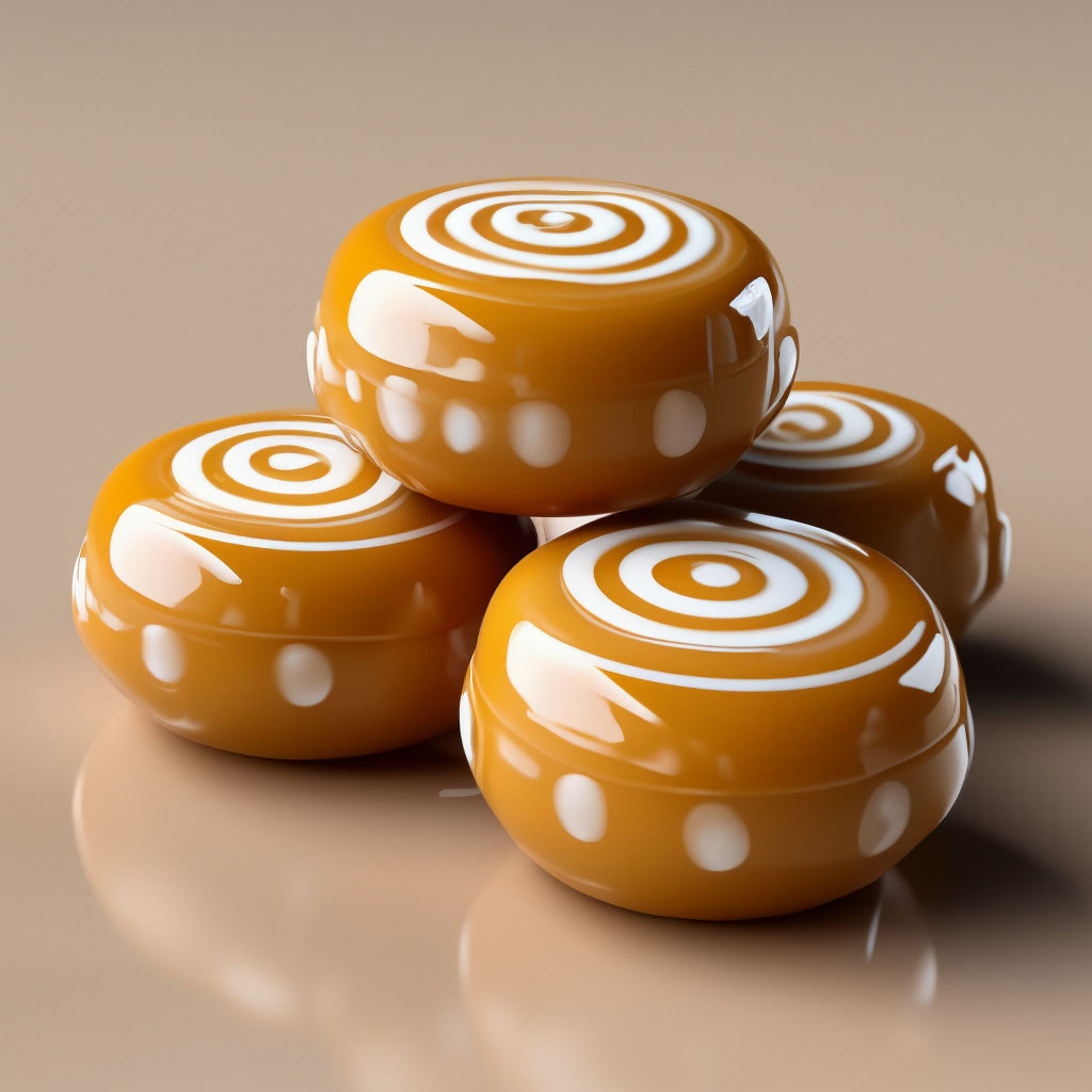 "Milk round caramel candy stripes, very realistic, delicious" — image ...
