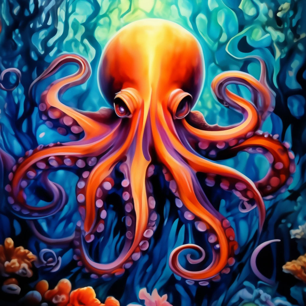 "Aquarelle, mystic, fantasy, surrealism, seabed, seascape, marine ...
