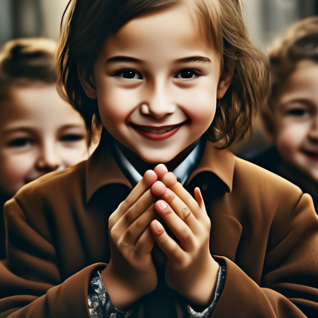"It's time to fool around! children smile maliciously and cunningly ...
