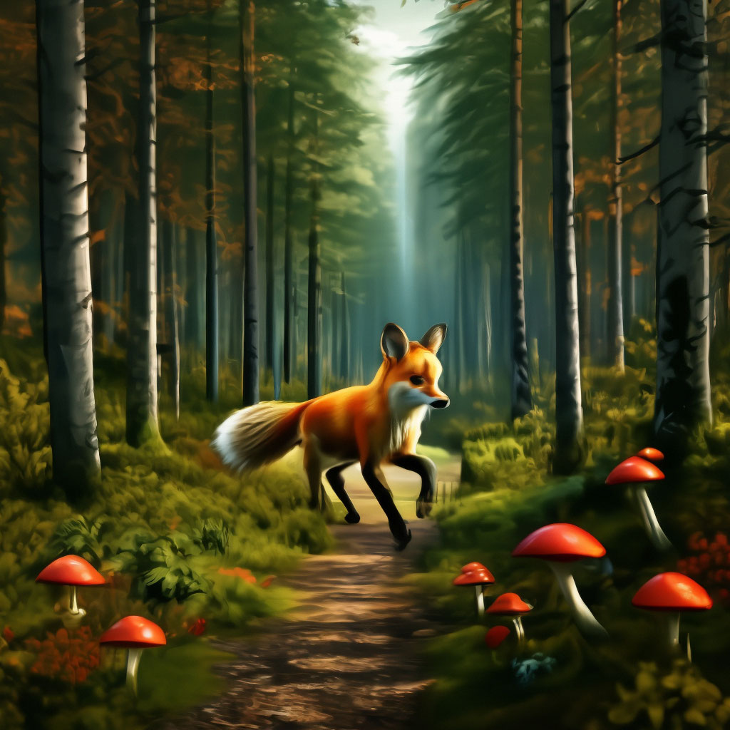 "A very beautiful dense forest, a …" — image created in Shedevrum