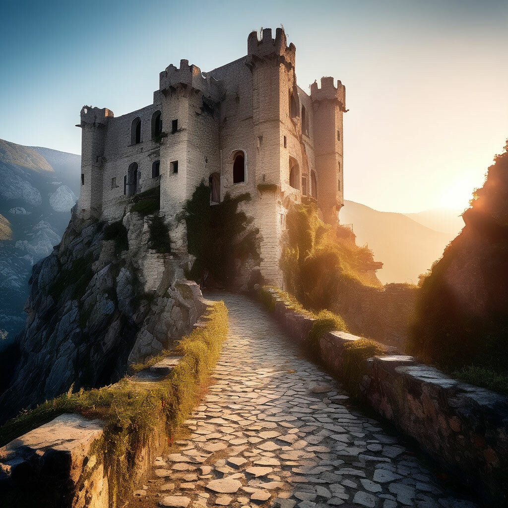 "Old castle, fort ELGRECO style #jan300 Art Nouveau, professional photo ...