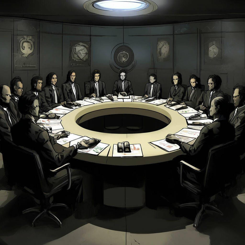 "The O5 Board, the board that manages …" — image created in Shedevrum