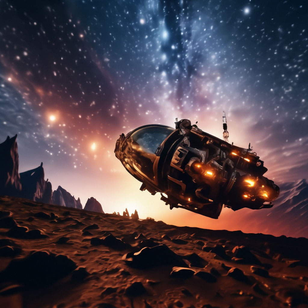 "Lost in the universe Meteor shower over a destroyed interplanetary ...