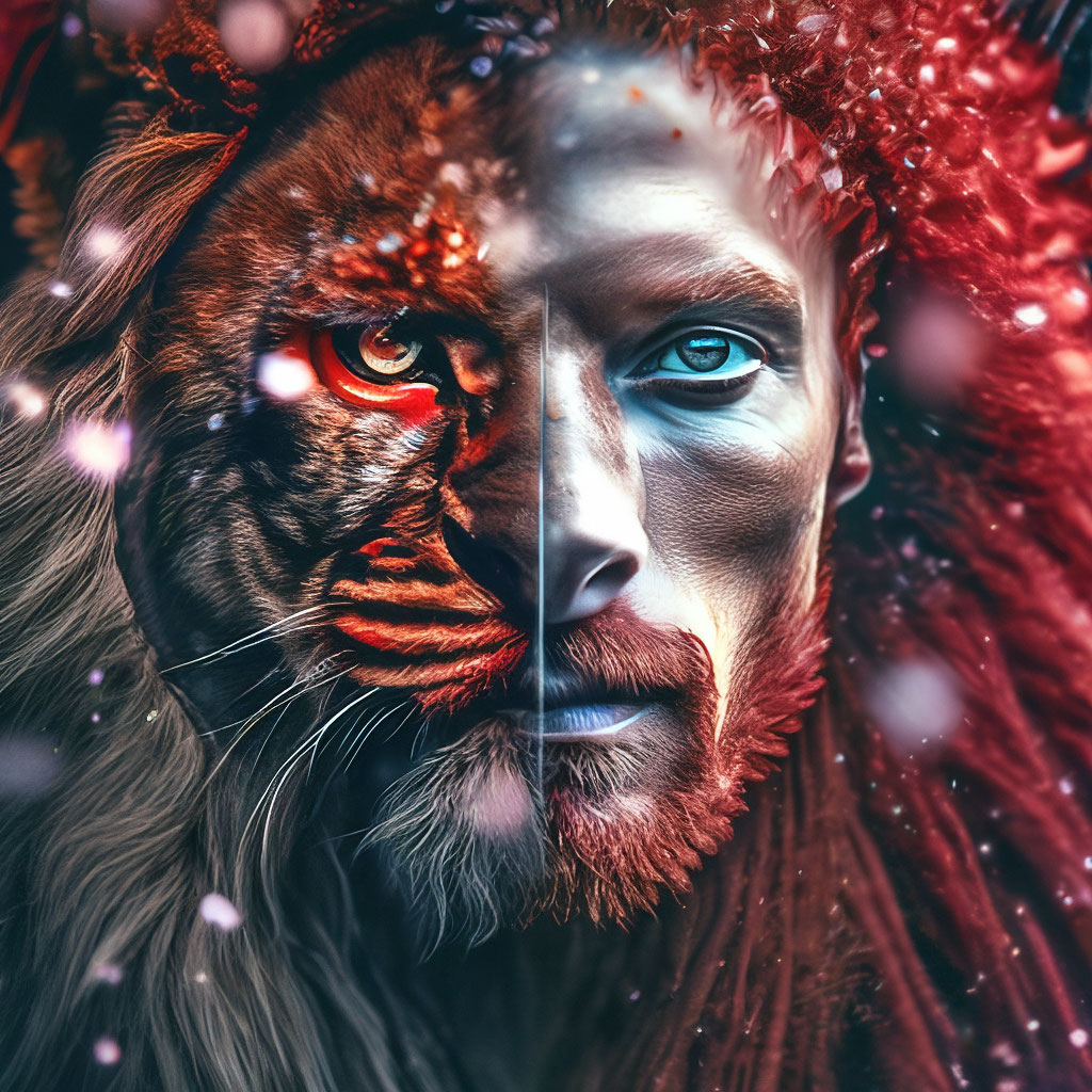 "Double exposure, Hyperrealism is beautiful, metamorphosis: a man's ...