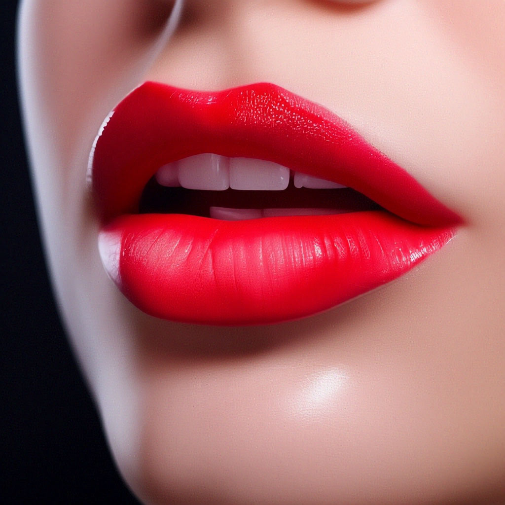 "Watercolor delicate velvety skin, beautiful lips, aesthetically ...