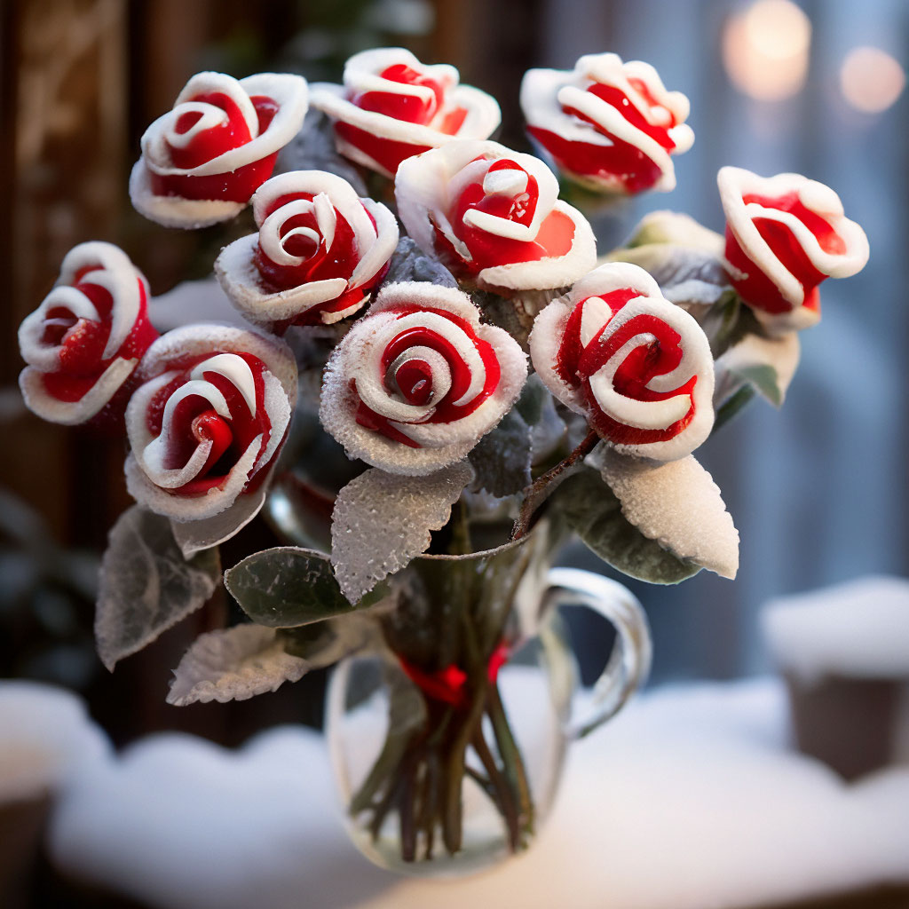 "Snow roses from Santa Claus" — image created in Shedevrum