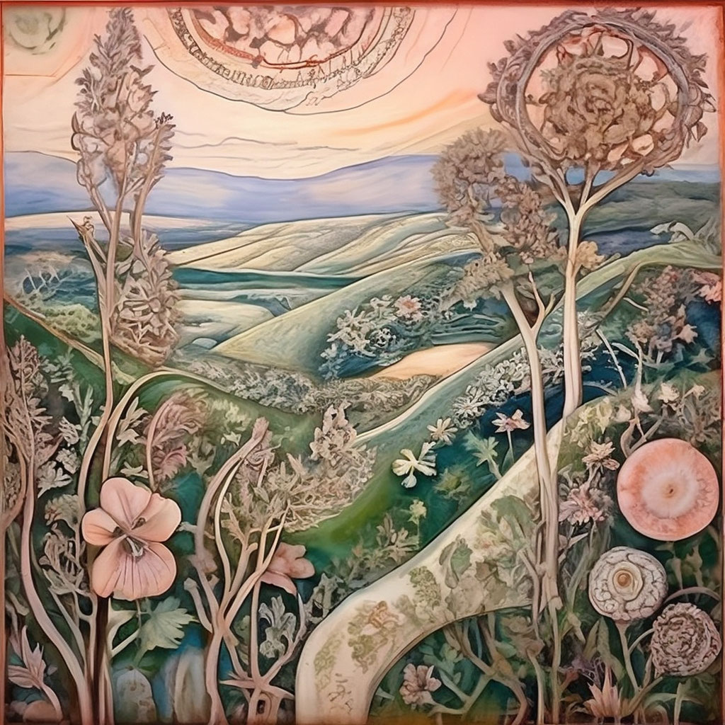 ". lace ornament, pastels, pencils, grotesque, grunge, landscape ...
