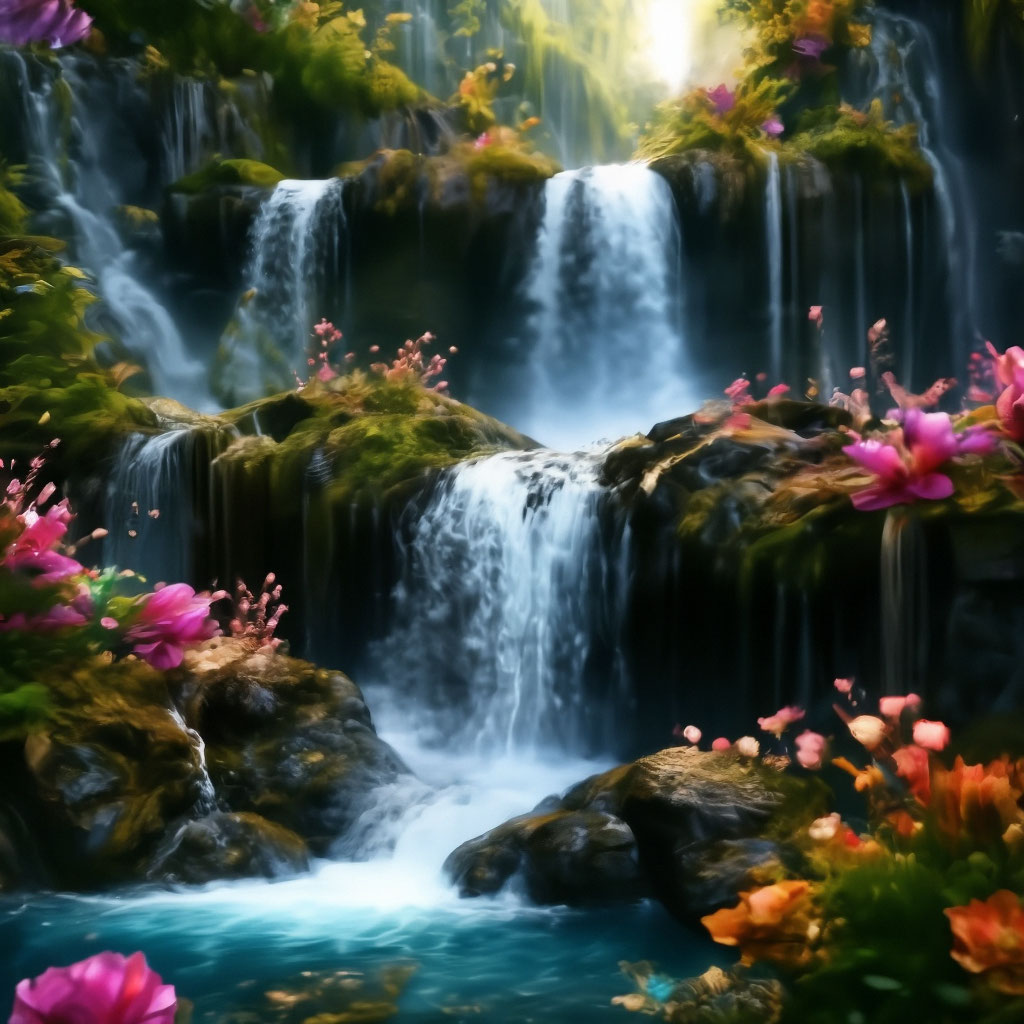"🫧 magic waterfall, glitters, high detail, splashes" — image created in ...