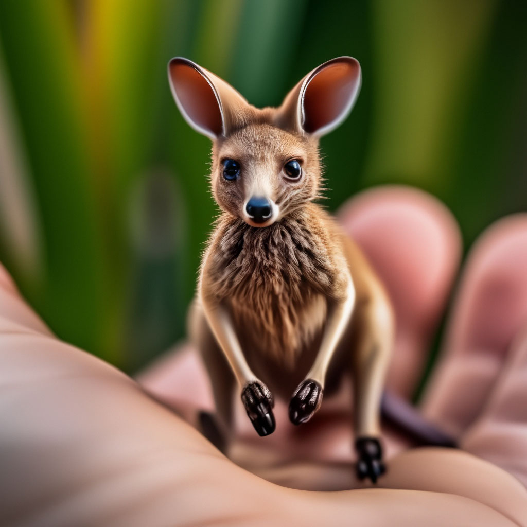 "👽 Miniature kangaroo on the palm, 64k, beautiful, high resolution ...