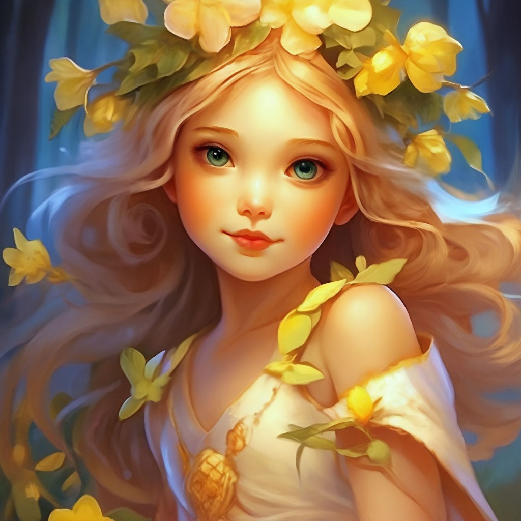 "A beautiful little nymph, huge sapphire eyes, long eyelashes, dimples ...