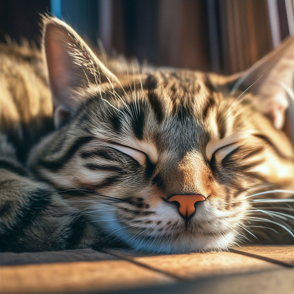 "The cat sleeps in the entrance on batteries , aesthetically pleasing ...