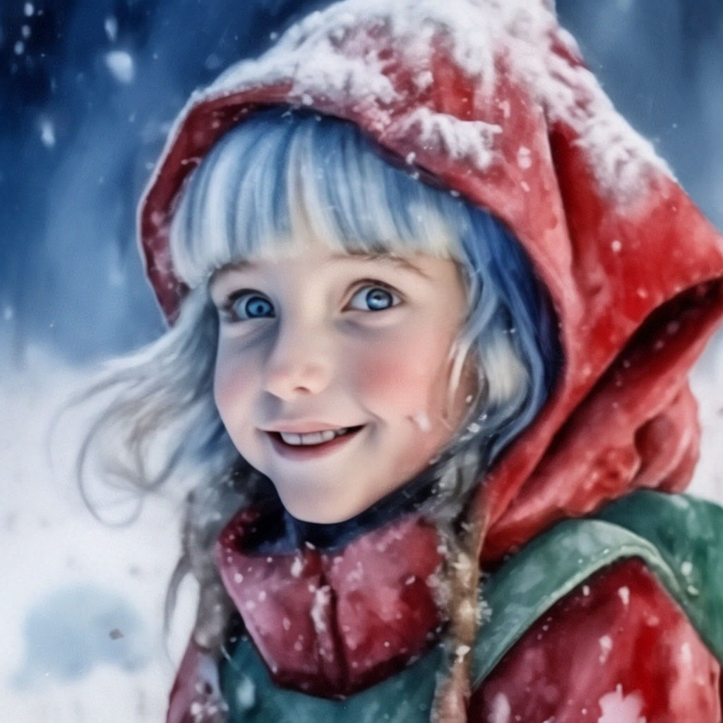 "Watercolor drawing of an elf in the snow ,computer graphics,excellent ...