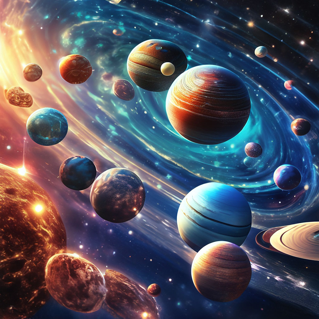 "Cosmos stars solar system planets" — image created in Shedevrum