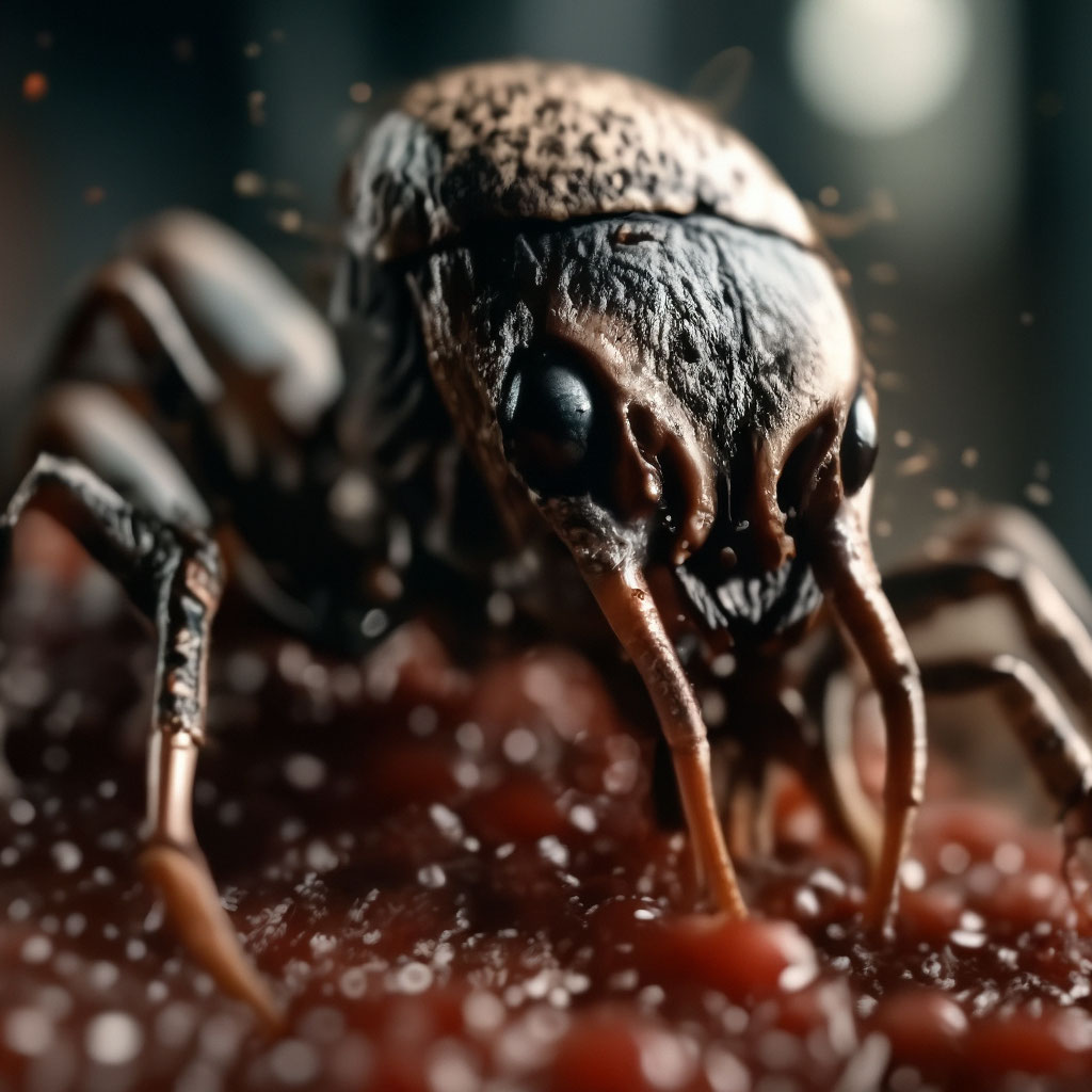 "Maggots, horror, realistic, professional photo, 4k, high resolution ...
