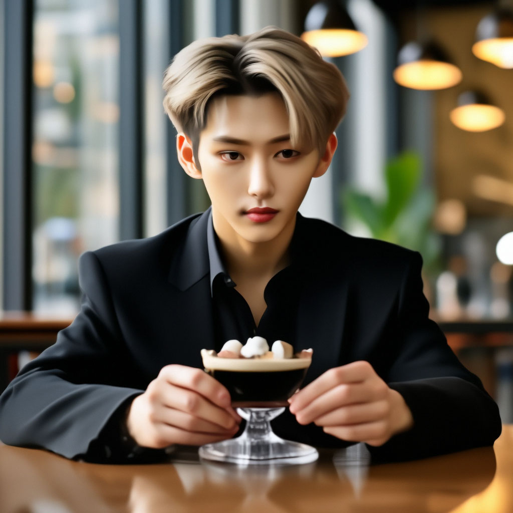 "Lee Felix de Stray kids, vestido con …" — imagen creada en Shedevrum