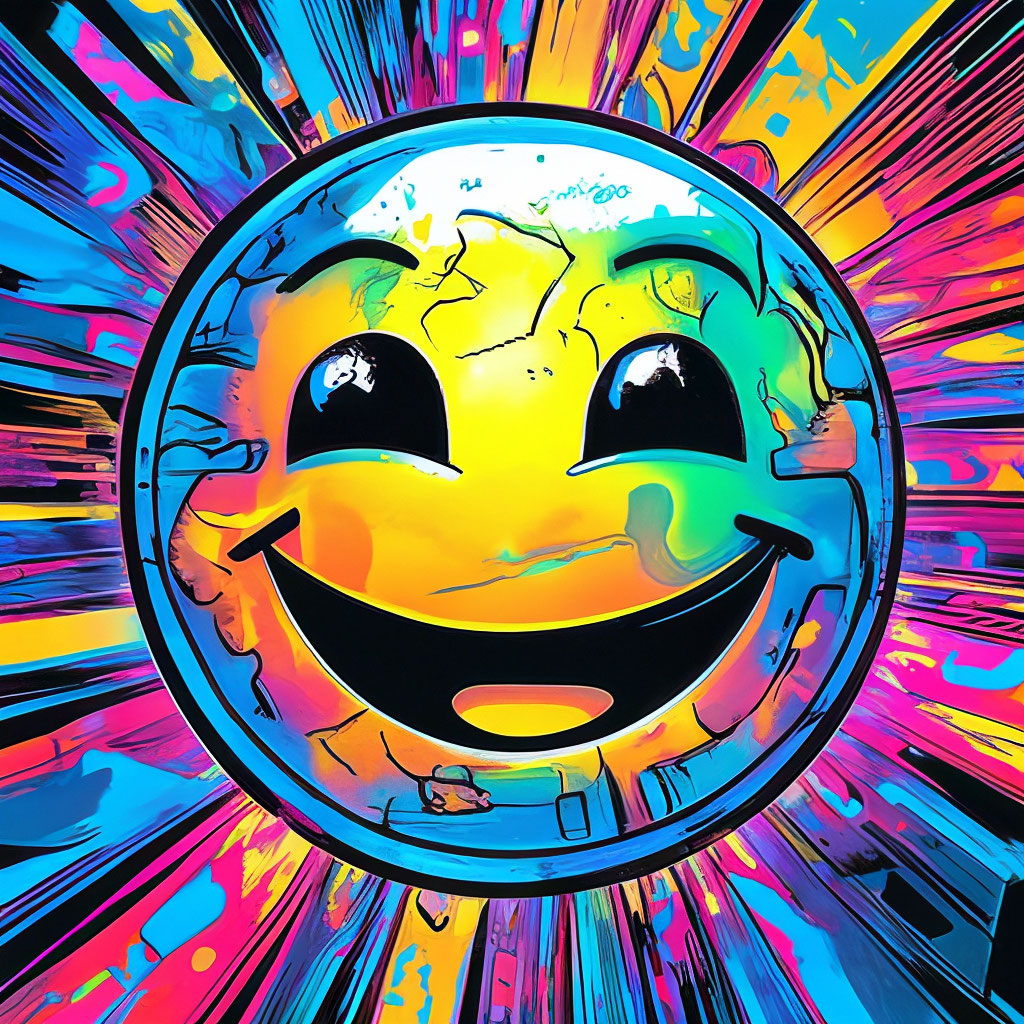 "The kindest smiley face in the world" — image created in Shedevrum