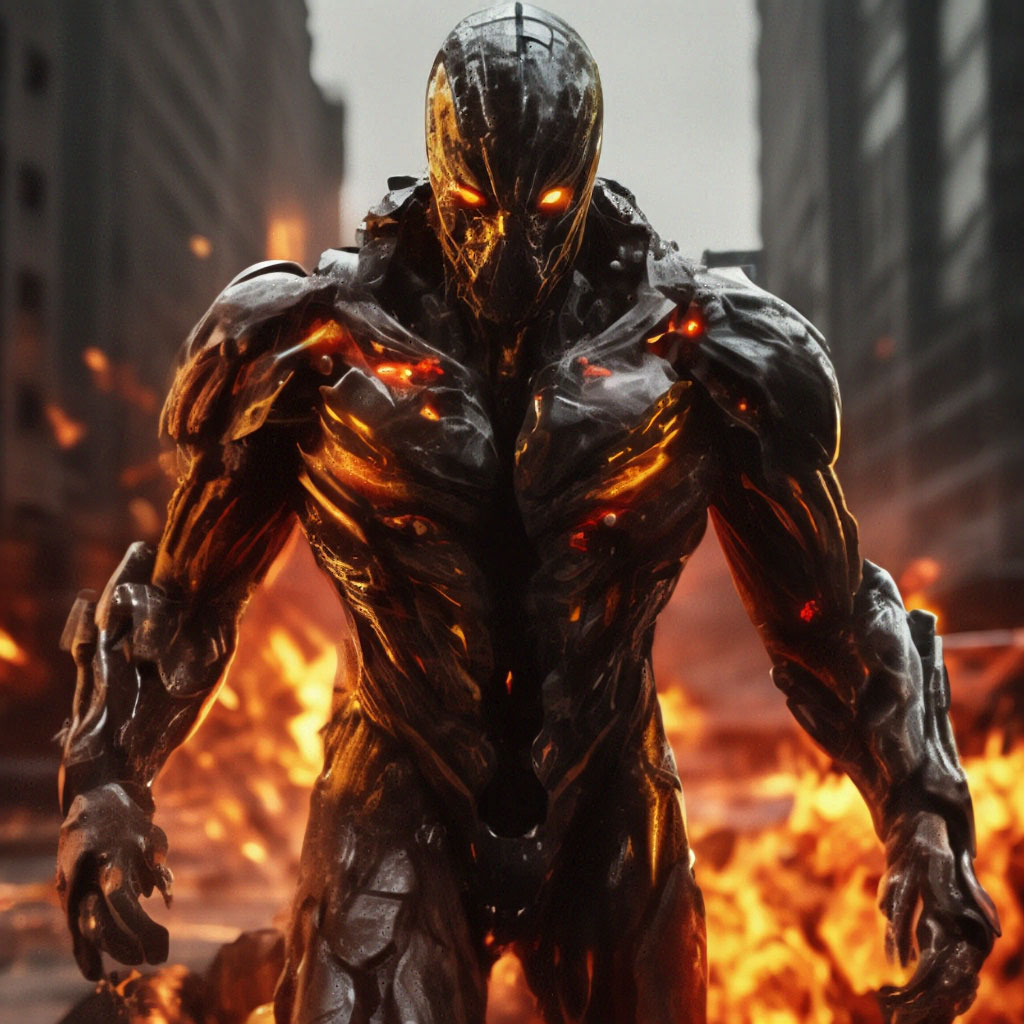 "Bioengineering, spawn cyborg, steel …" — image created in Shedevrum