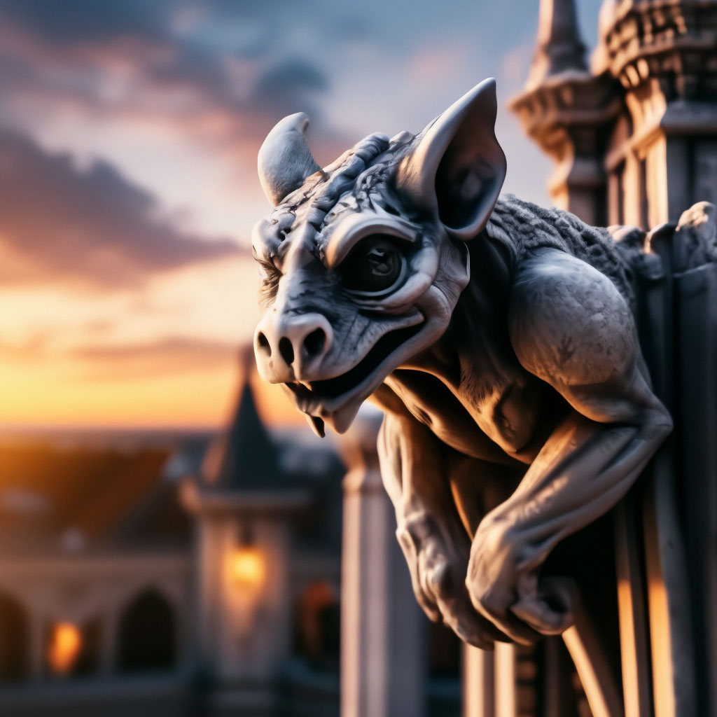 "Cute marble gargoyle on the… | Ярослав…" — image created in Shedevrum