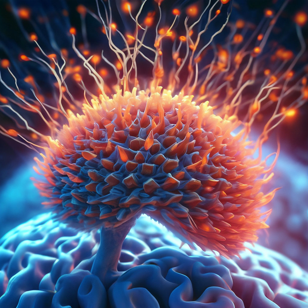 "Neurons of the brain under the influence of the crested hedgehog ...