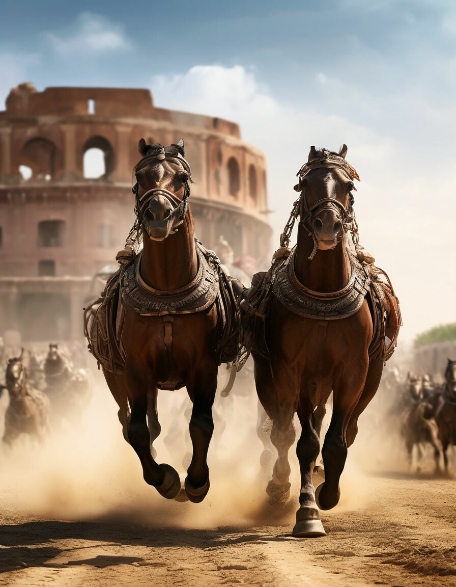 "Chariot racing in the Circus Maximus, Rome, , realistic, professional ...