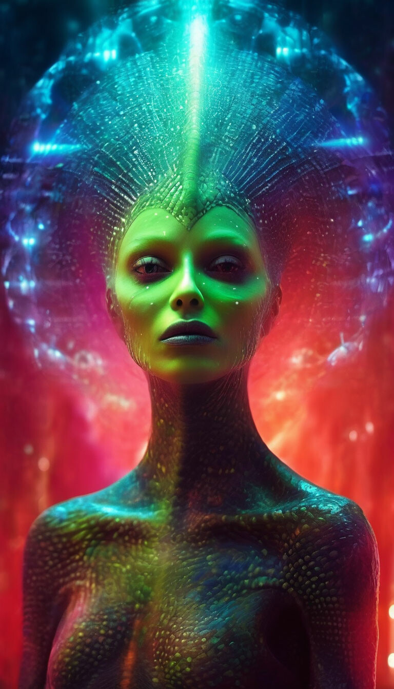 «An alien woman from the …» — картинка создана в Шедевруме