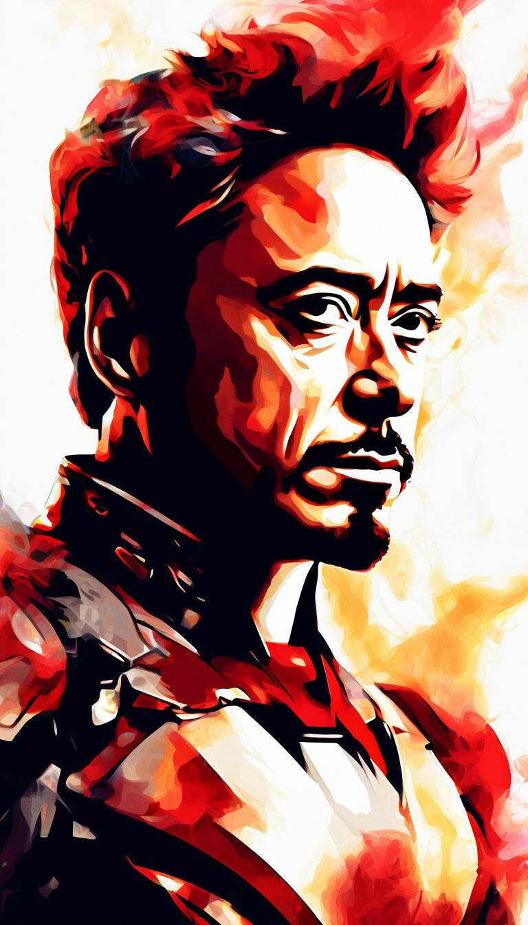 ". abstract portrait Robert Downey Jr…" — image created in Shedevrum