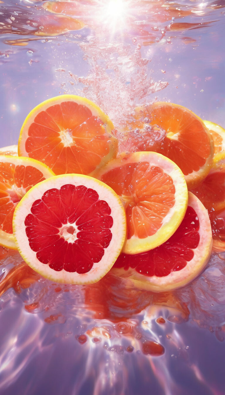 "Several slices of pink grapefruit …" — image created in Shedevrum