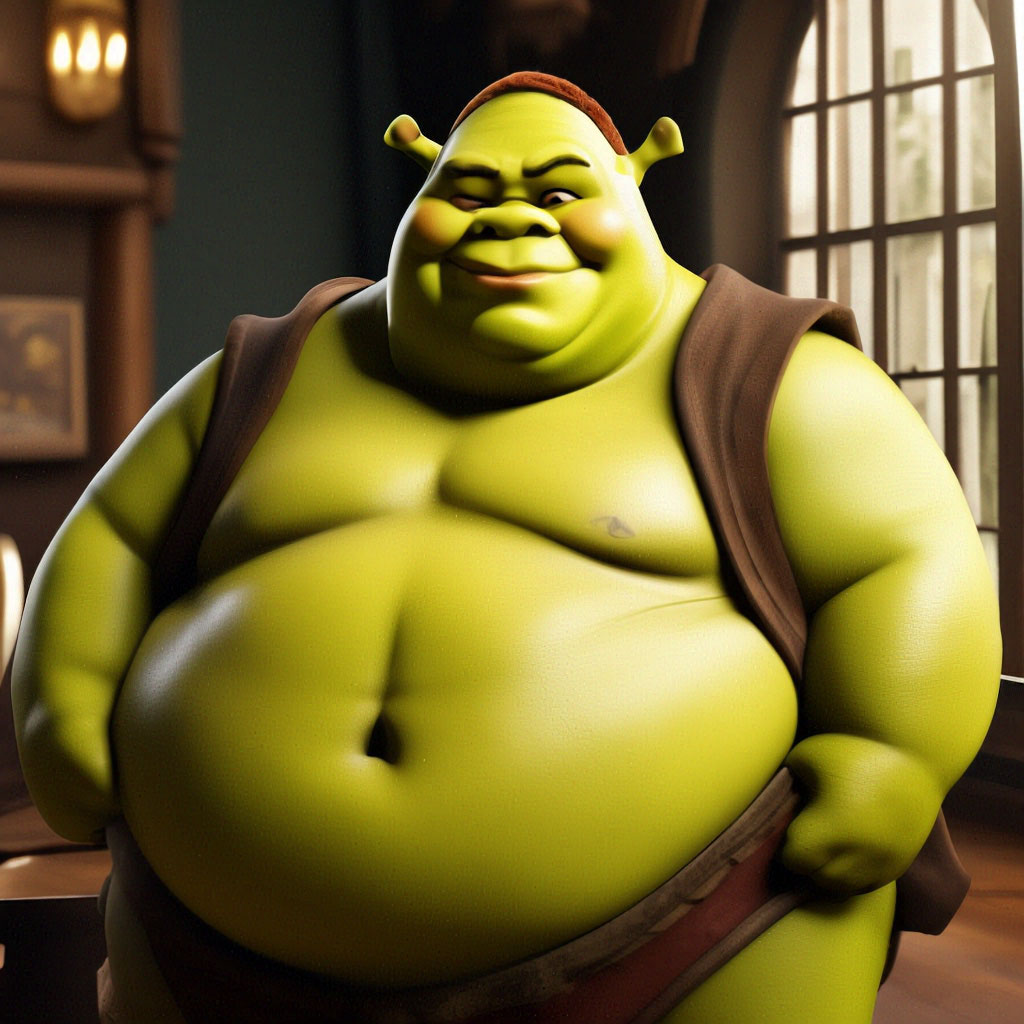 "Fat Shrek" — image created in Shedevrum