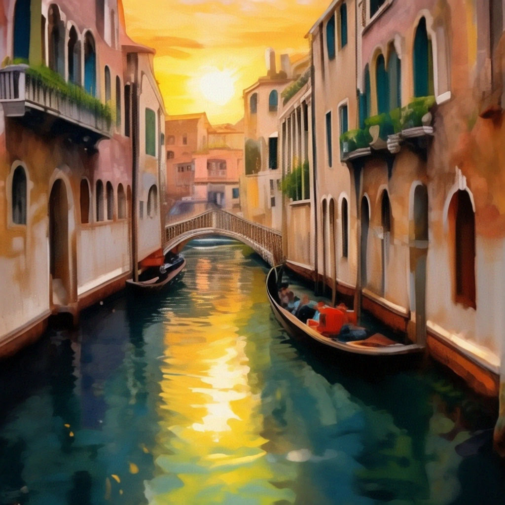 "The most romantic city of Venice, lovers in a boat, aesthetically ...