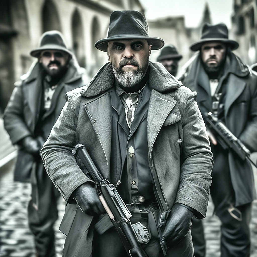"Wolves of the mafia thugs ау" — image created in Shedevrum