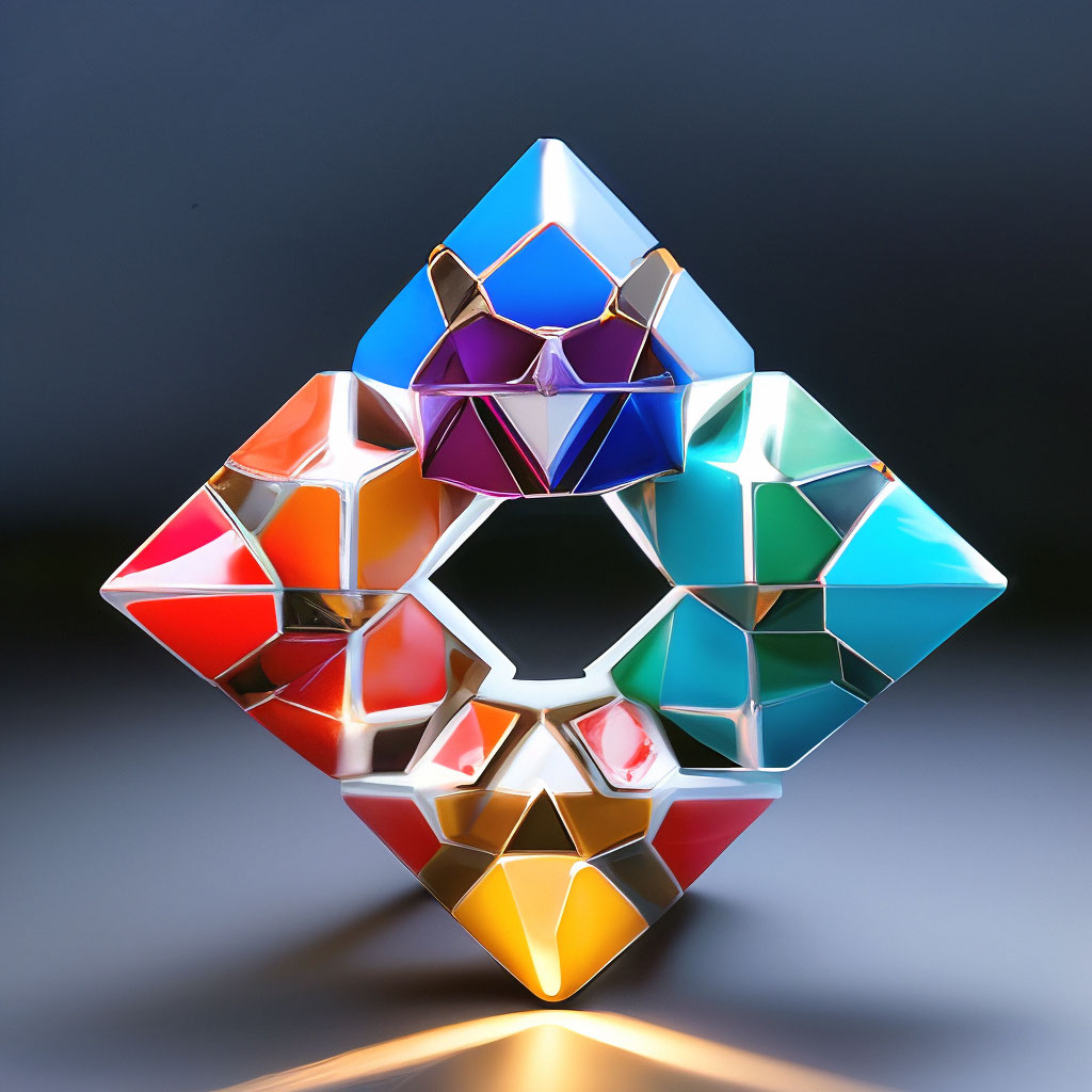 "Colored septum enamel. Connections of five octahedra + five cubes ...