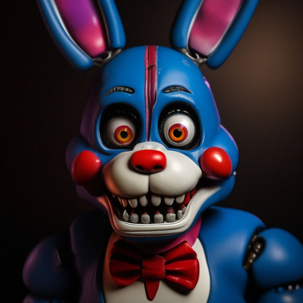 "Passport photo.Animatronic Bonnie.,realistic high detail, professional ...
