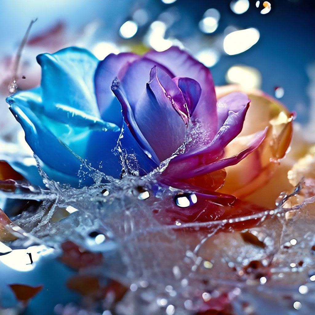 "Colored haze,blurriness,glass filaments,colored broken glass ...