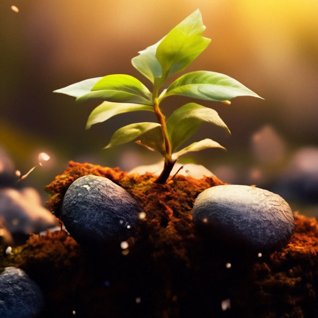 "The sprout of a tree, It makes its way out of the stones, sprout ...