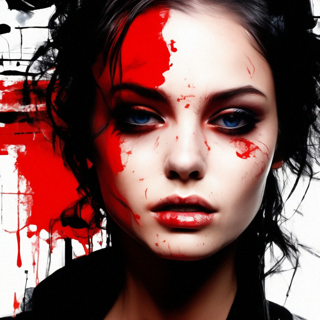 "Iky A conceptual collage of a portrait of a strange beautiful girl and ...