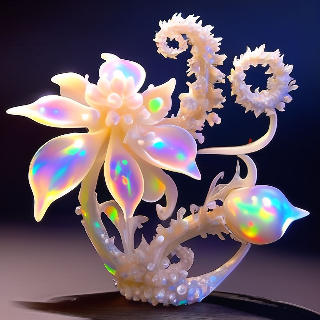 "Lovely flower, african opal, opalescence, Color melting sculpture ...