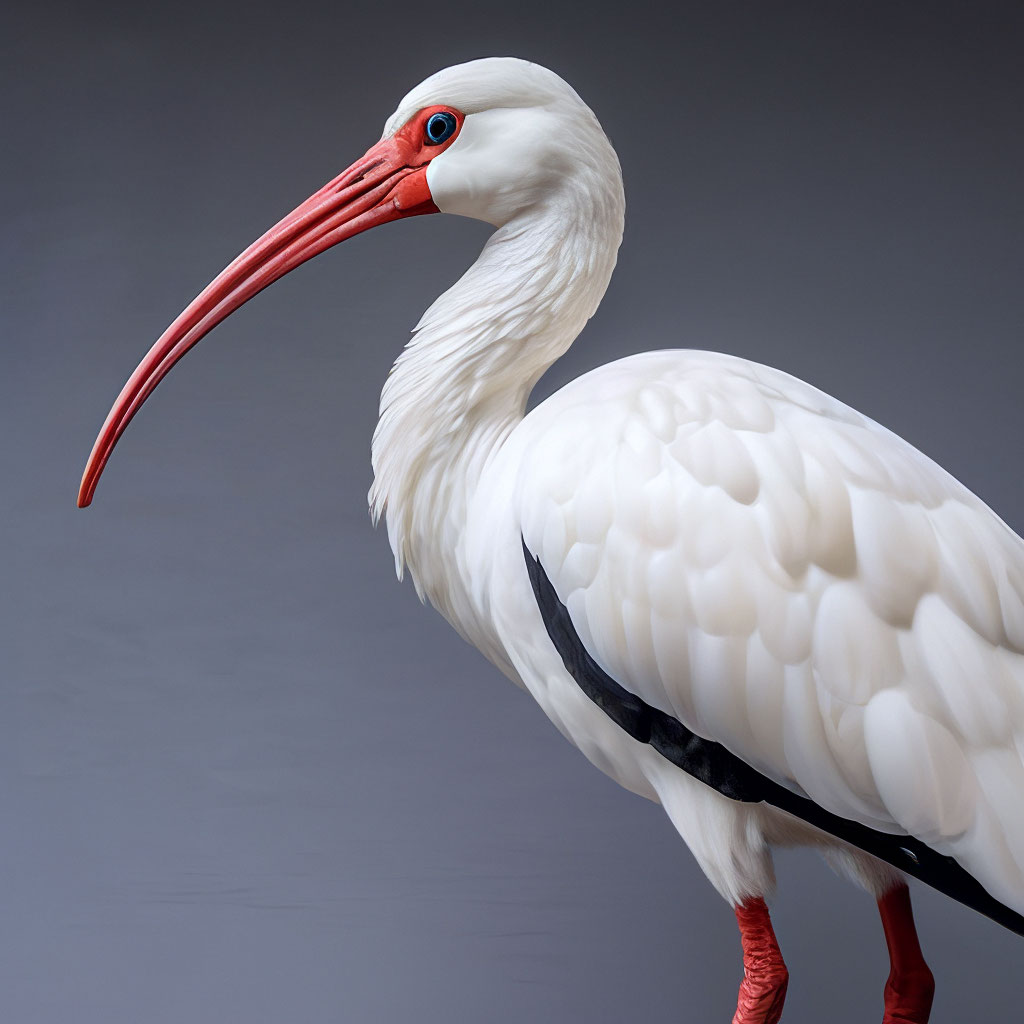 "White ibis bird full side view realism professional photo high quality ...