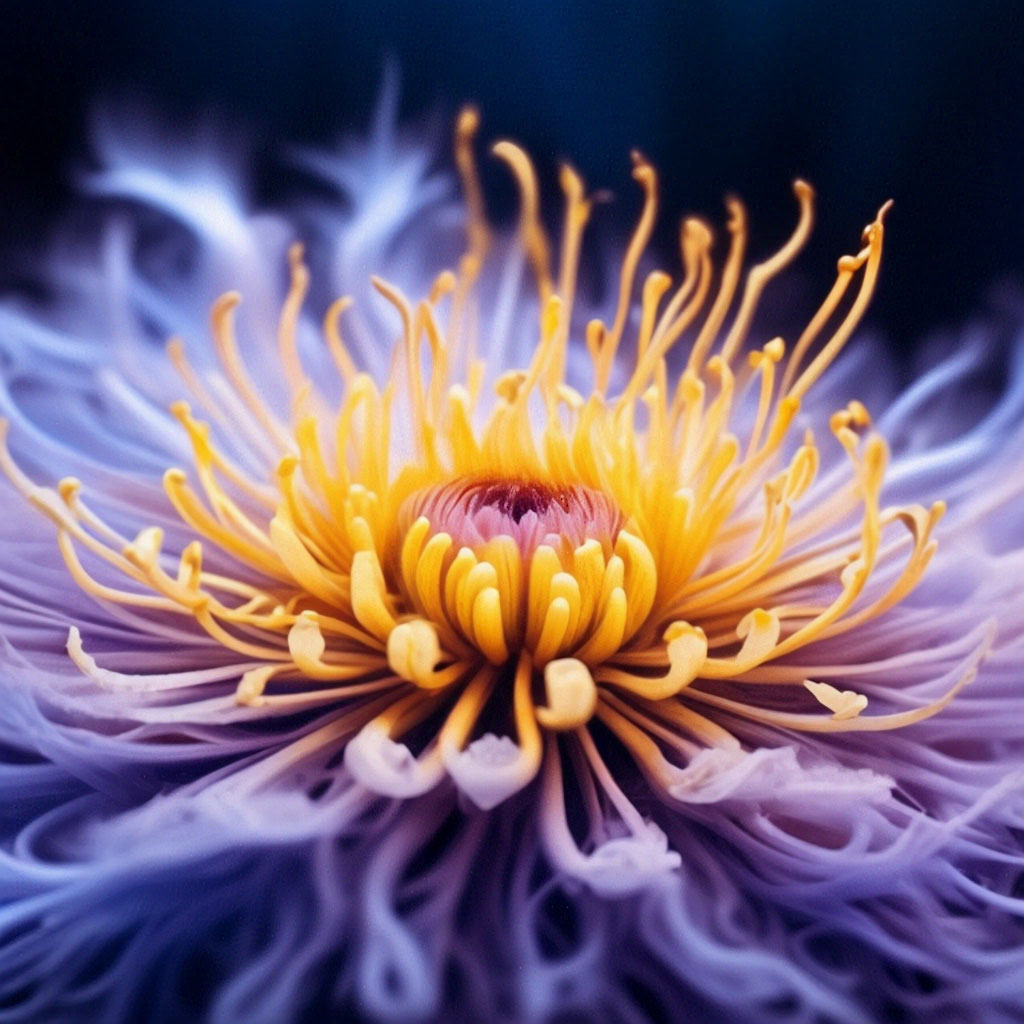 "Cosmic flower, grand, macro photography, Fourier series, down, fur ...